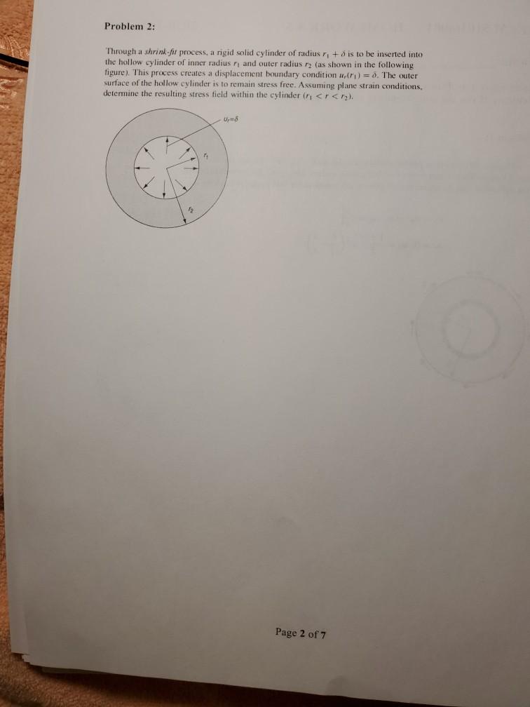 Solved Problem 1: Consider the axisymmetric problem of an | Chegg.com