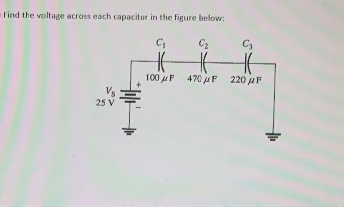 Solved 1). Find i.Find the voltage across each capacitor in | Chegg.com