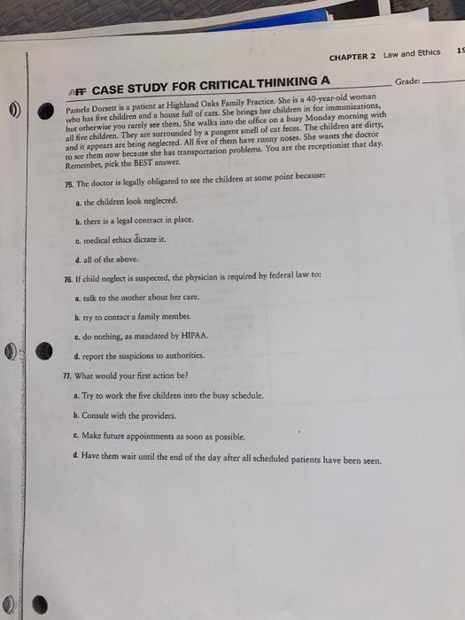 Solved 15 CHAPTER 2 Law and Ethics Grade: AFF CASE STUDY FOR | Chegg.com