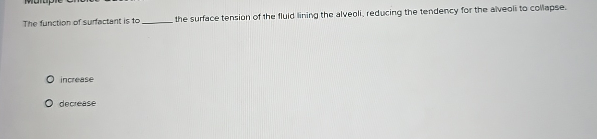Solved The function of surfactant is to ﻿the surface | Chegg.com
