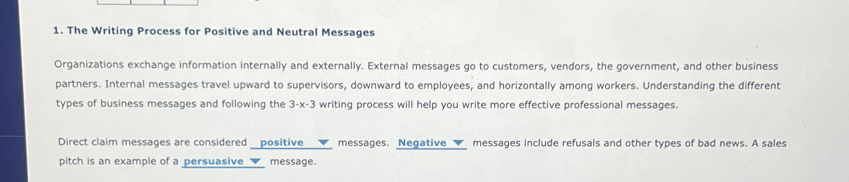 Solved The Writing Process for Positive and Neutral | Chegg.com