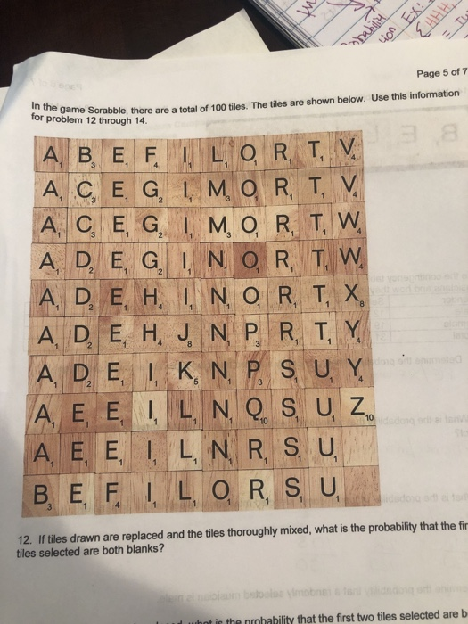 Solved {HHH Page 5 of 7 In the game Scrabble, there for | Chegg.com