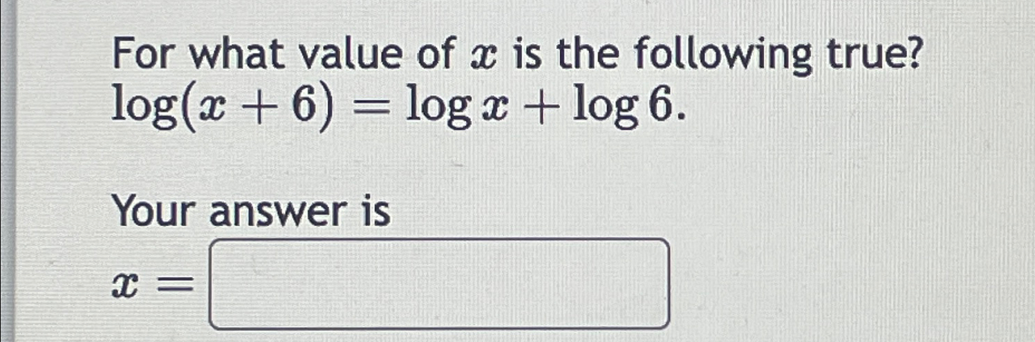 Solved For what value of x ﻿is the following | Chegg.com