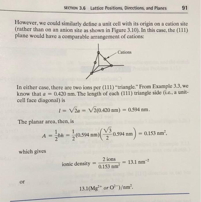 Solved Calculate The Linear Density Of Ions Along The [111]