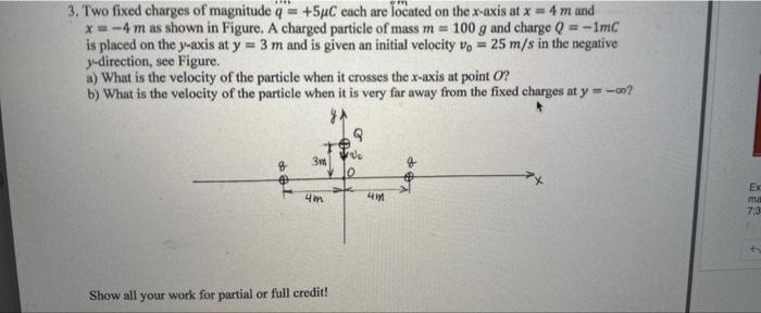 Solved 3. Two fixed charges of magnitude q=+5μC each are | Chegg.com