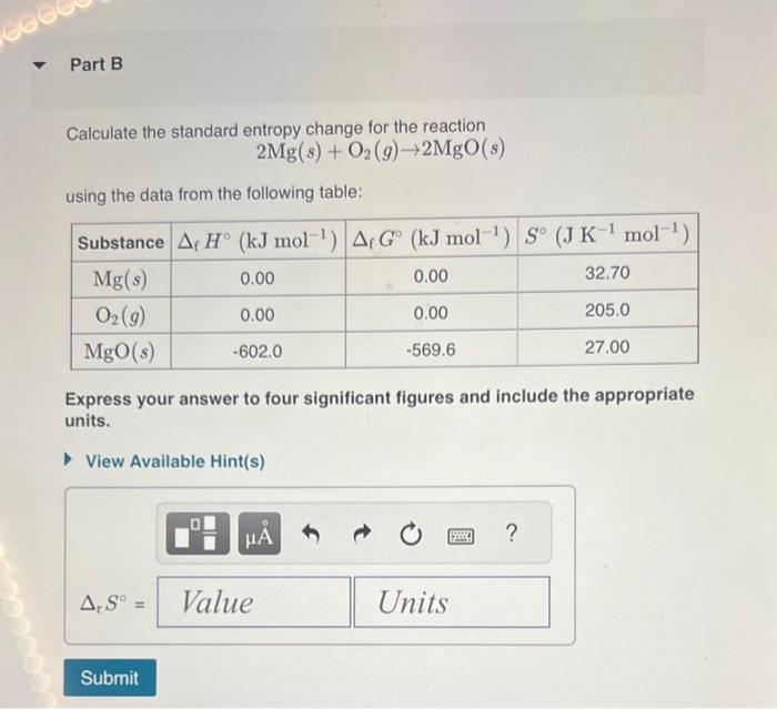 Solved Predict the sign of the entropy change, ΔrS∘, for | Chegg.com