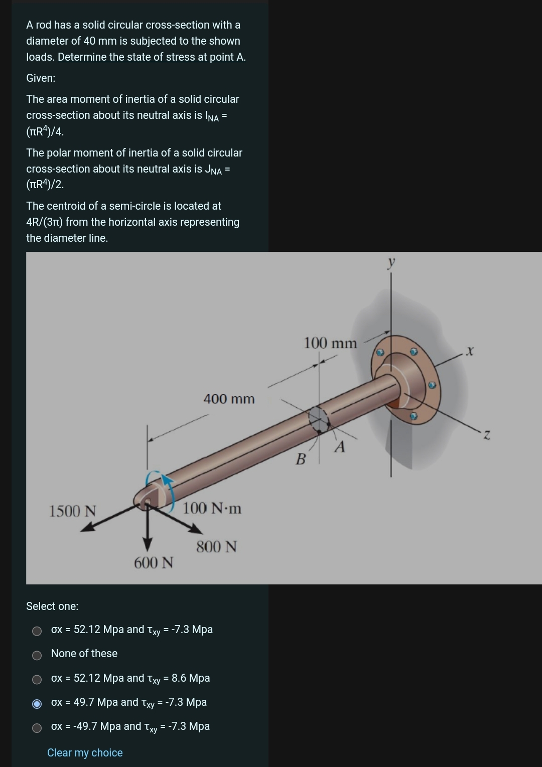 A rod has a solid circular cross-section with a | Chegg.com