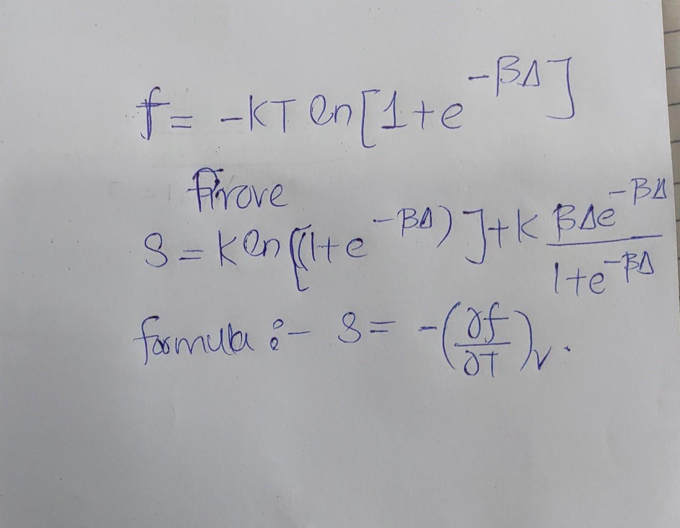 Solved using f you have to prove entropy. solve this step by | Chegg.com