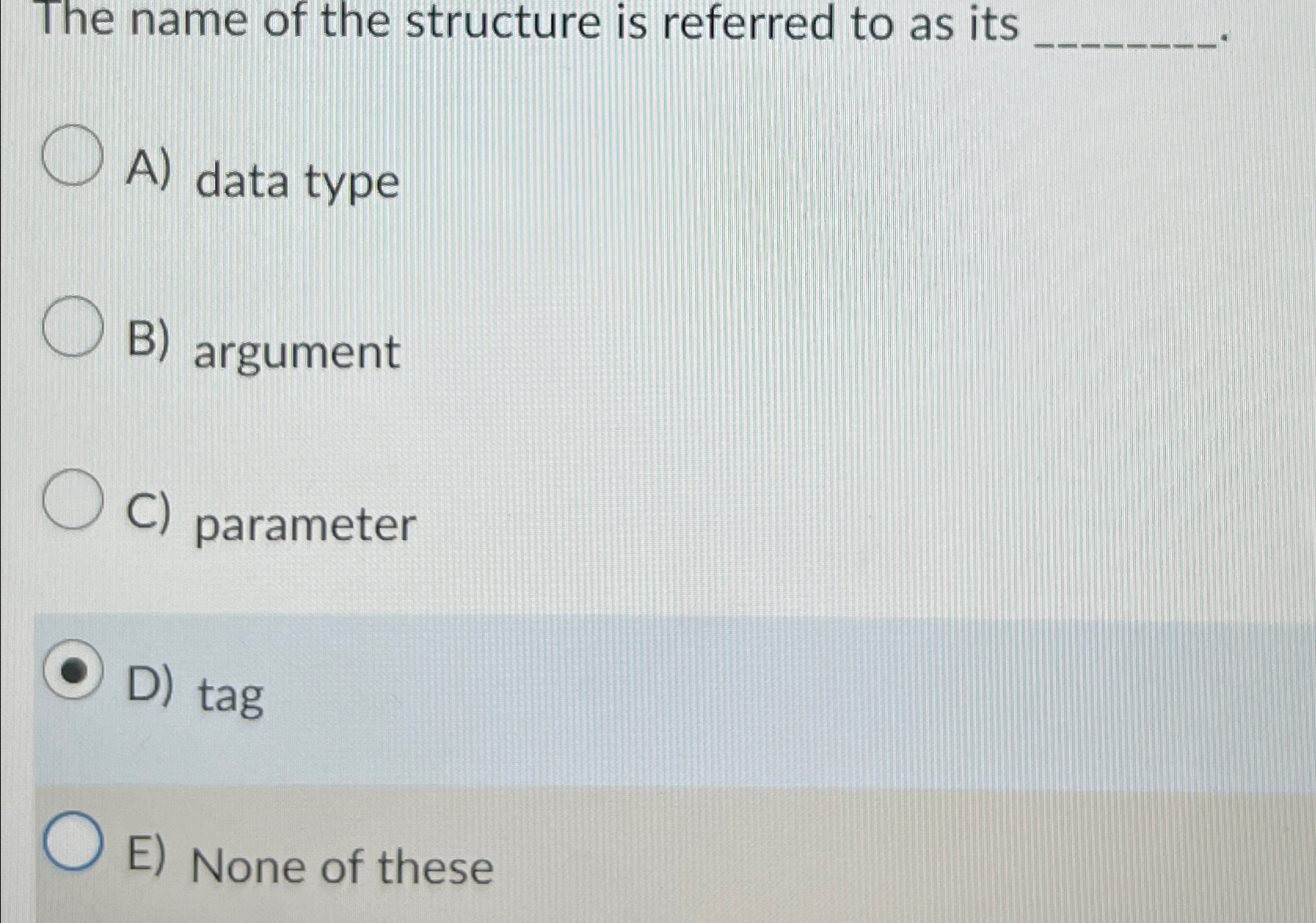 Solved The name of the structure is referred to as itsA) | Chegg.com