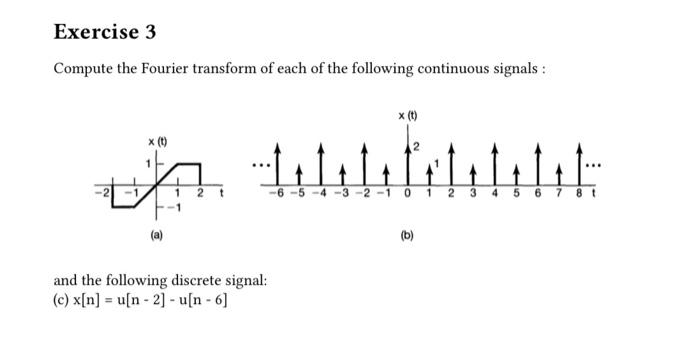 Solved Compute the Fourier transform of each of the | Chegg.com