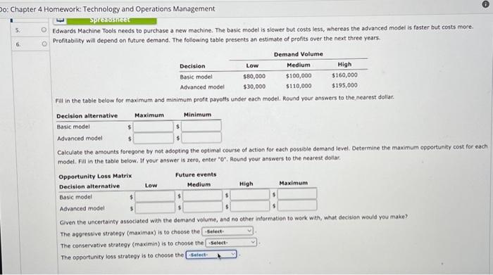 Solved Do Chapter 4 Homework Technology And Operations