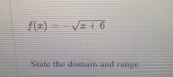Solved f(x)=-x+62State the domain and range. | Chegg.com
