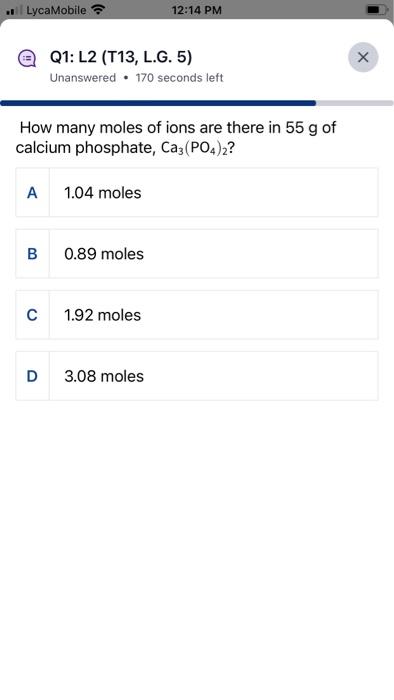 Solved How many moles of ions are there in 55 g of calcium | Chegg.com