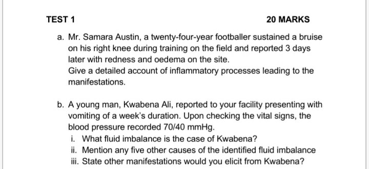 Solved TEST 1 20 MARKS a. Mr. Samara Austin, a | Chegg.com