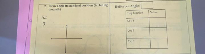 Solved Draw Angle In Standard Position Including The