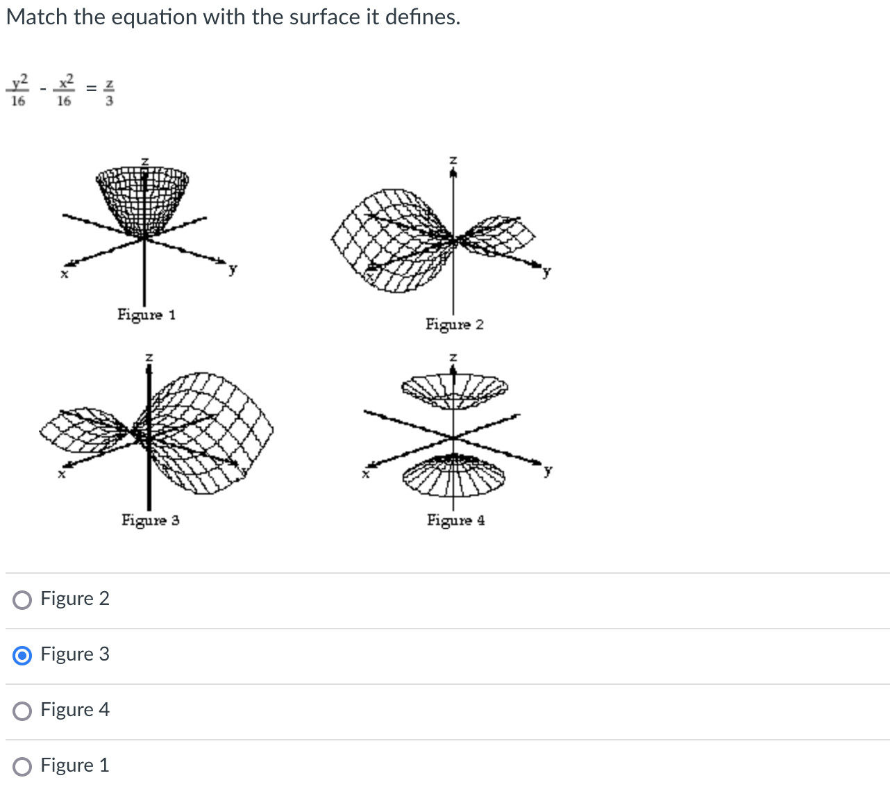 Solved Match the equation with the surface it | Chegg.com