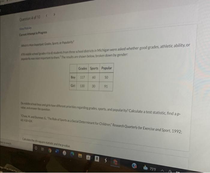 Solved Question 4 of 10 Care Attemption Progress Important | Chegg.com