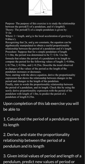 Solved Purpose- The purpose of this exercise is to study the | Chegg.com
