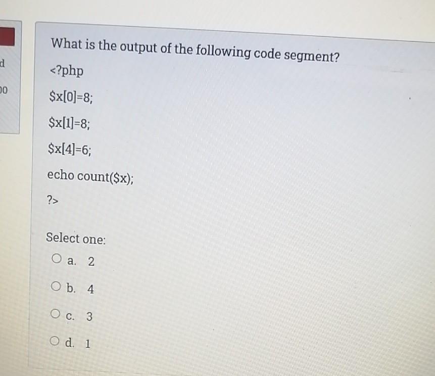 Solved The output by the following code fragments is | Chegg.com
