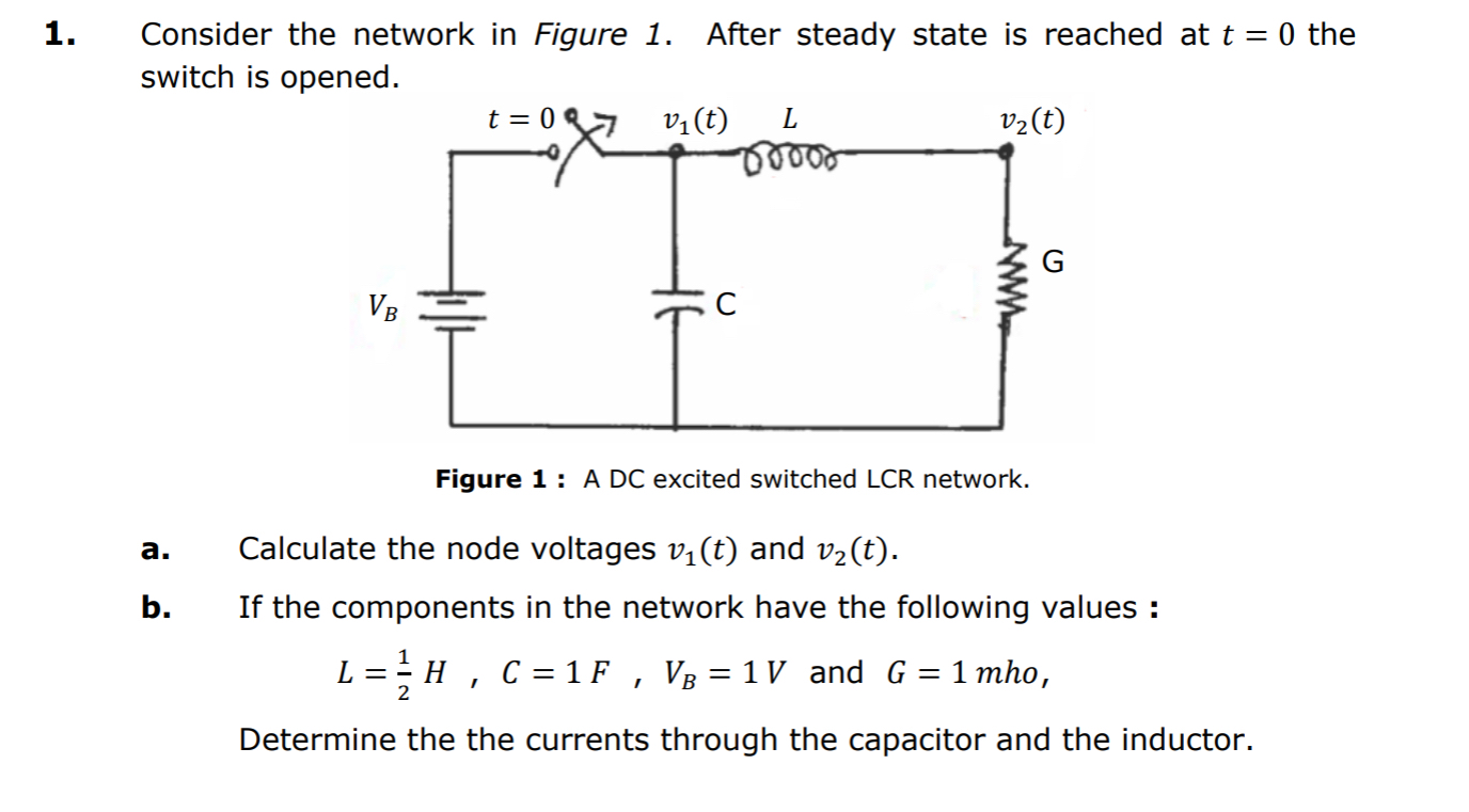 Solved Consider the network in Figure 1. ﻿After steady state | Chegg.com