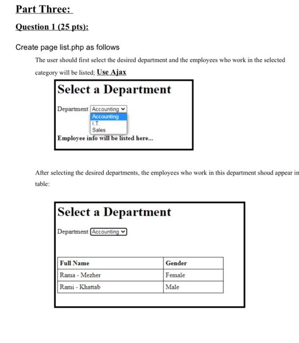Solved Part One: Question 1: Create Database (25 pts): a 1. | Chegg.com