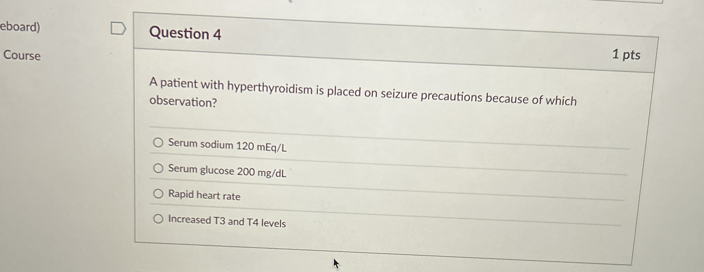 Solved eboard)CourseQuestion 41 ﻿ptsA patient with | Chegg.com