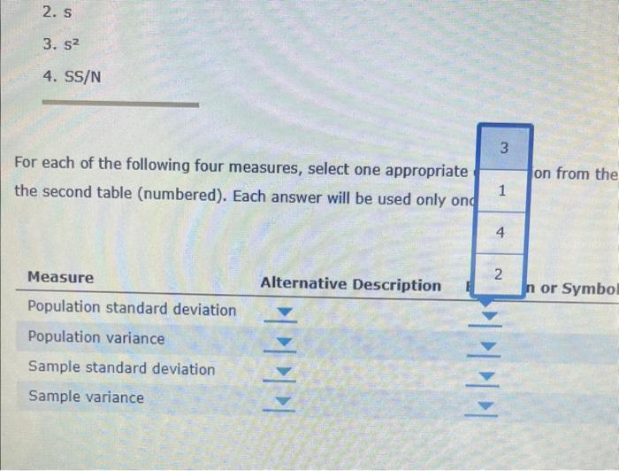 Solved 9. Measures of variability match-up There are | Chegg.com