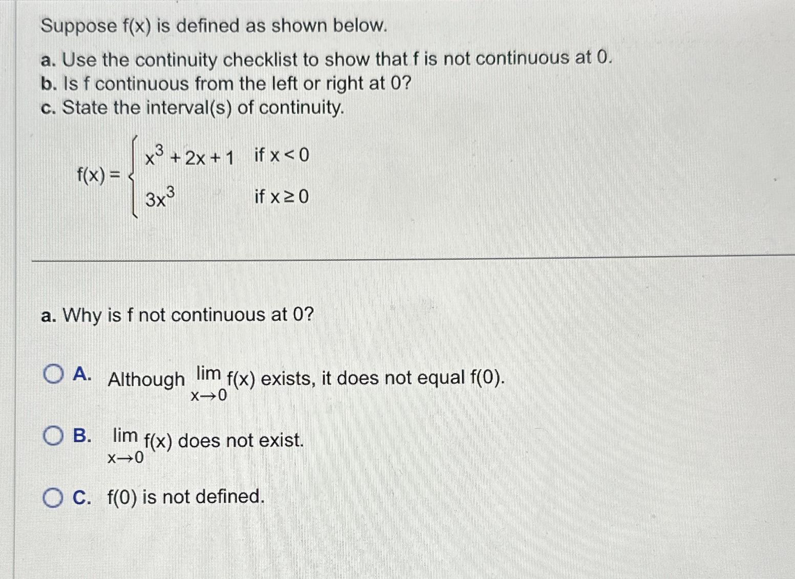 Solved Suppose f(x) ﻿is defined as shown below.a. ﻿Use the | Chegg.com