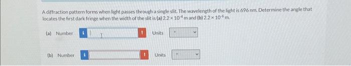 Solved A diffraction pattern forms when light passes | Chegg.com