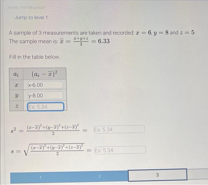 Solved 36166617A7108.qx3 ay Jump to level 1 A sample of 3 | Chegg.com