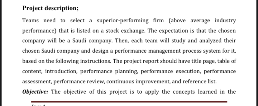 Solved Project description;Teams need to select a | Chegg.com
