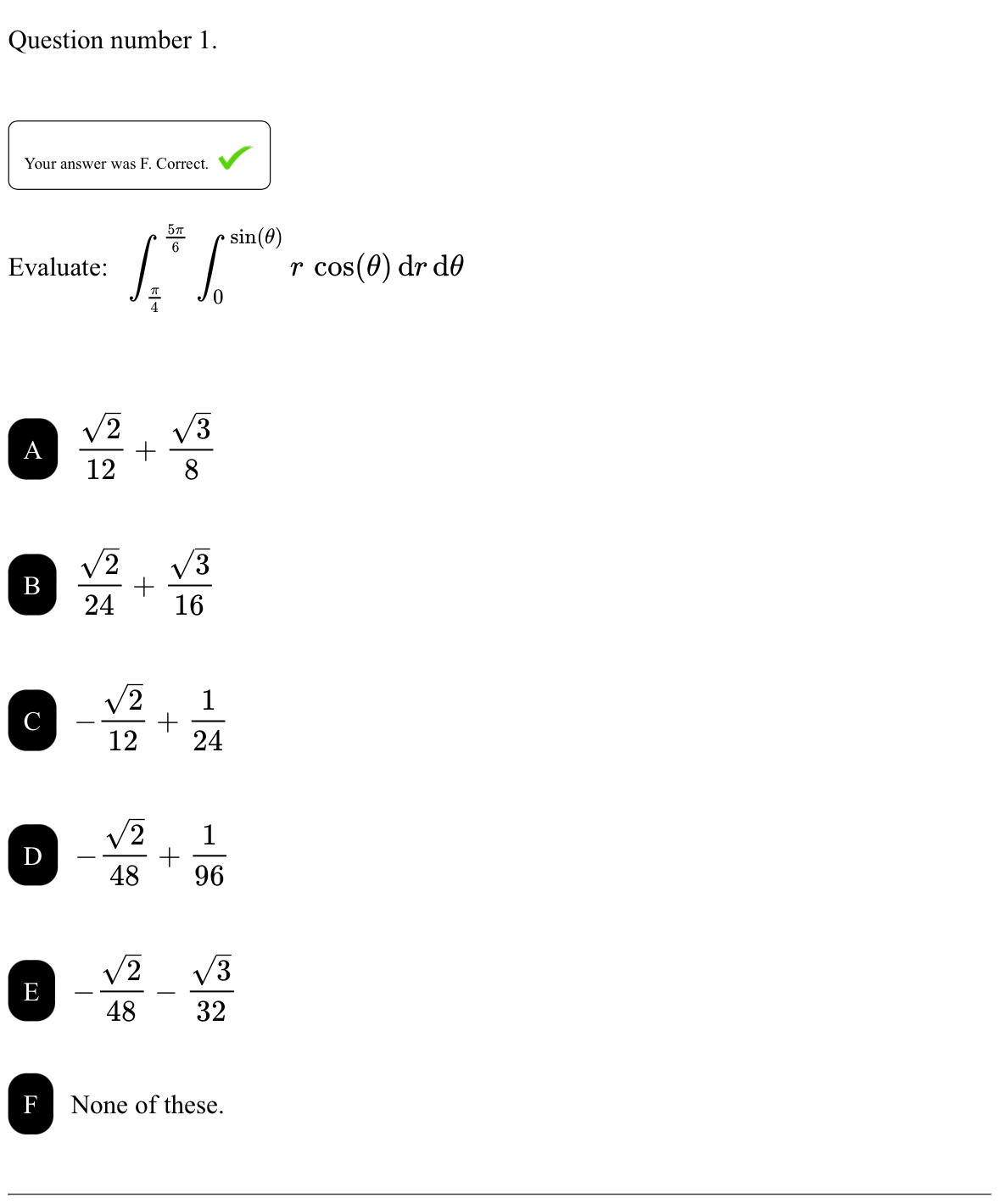 Solved Question number 1.Evaluate: | Chegg.com