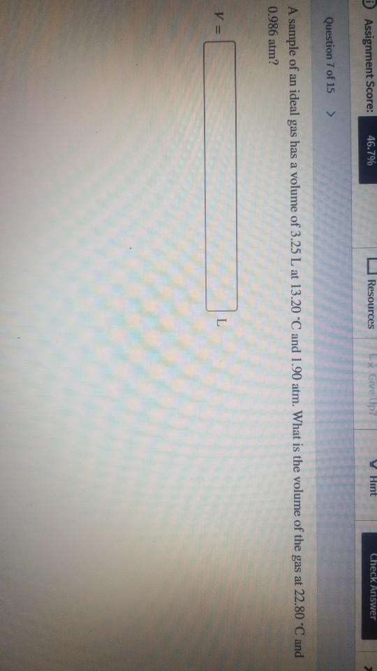 Solved 46.7% Resources Assignment Score: Hint Lx Give Up? | Chegg.com