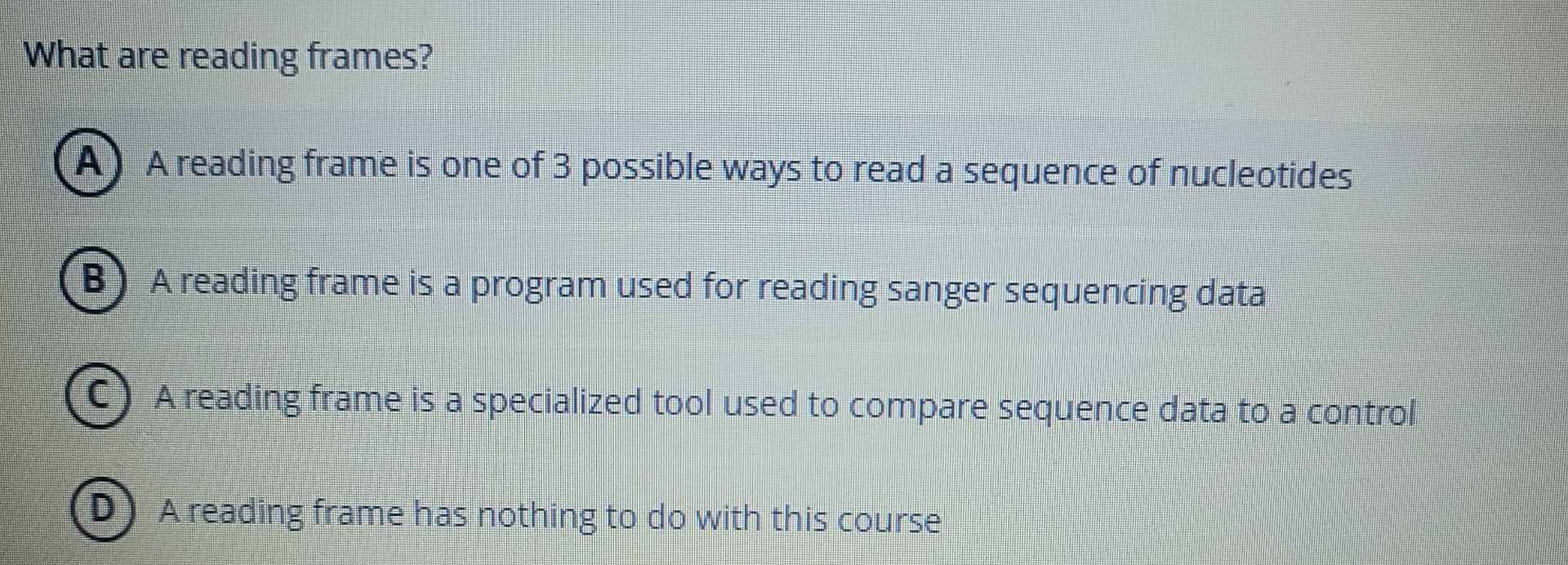 High Quality SOLUTION What are reading frames?A reading frame is one of 3 | Chegg.com