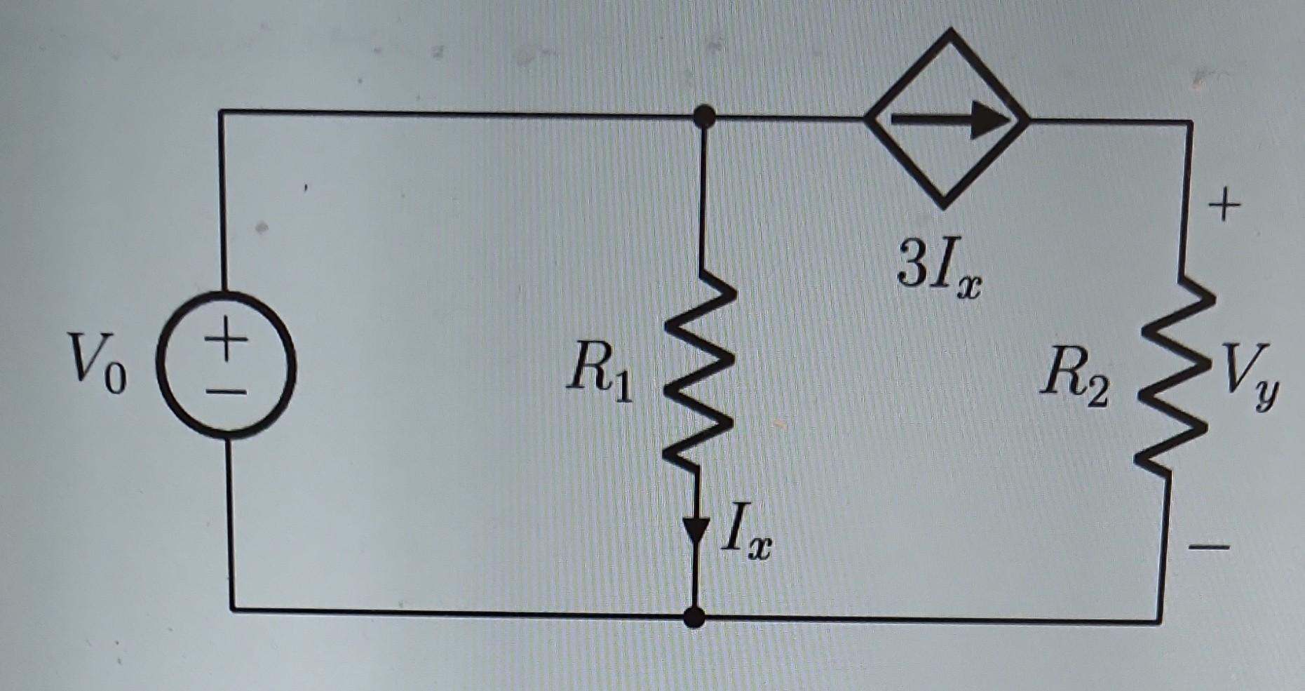 Solved Given: V0 = 4 volts, R1 = 14 ohms, and R2 = 10 | Chegg.com