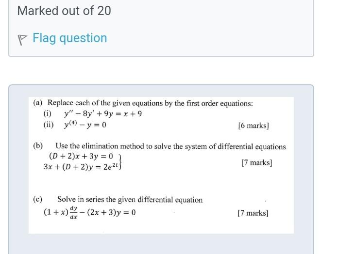 Solved Marked out of 20 Flag question (a) Replace each of | Chegg.com