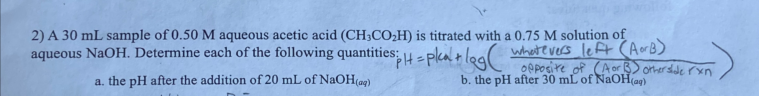 Solved A 30mL ﻿sample of 0.50M ﻿aqueous acetic acid | Chegg.com