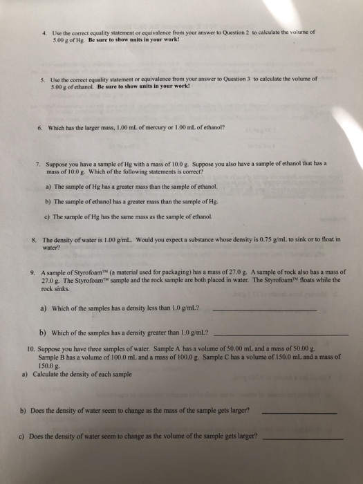 Solved Use the correct equality statement or equivalence | Chegg.com