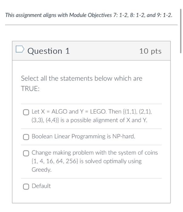 Solved This assignment aligns with Module Objectives 7: 1-2, | Chegg.com