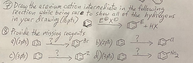 Solved 7 Draw the arenium cation intermediate in the | Chegg.com