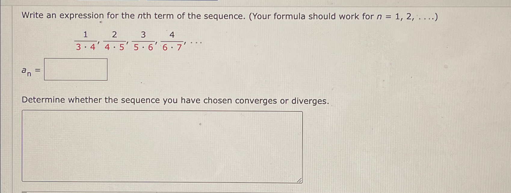Solved Write an expression for the nth term of the sequence. | Chegg.com