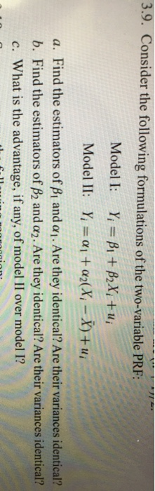 Solved 3.9. Consider the following formulations of the | Chegg.com