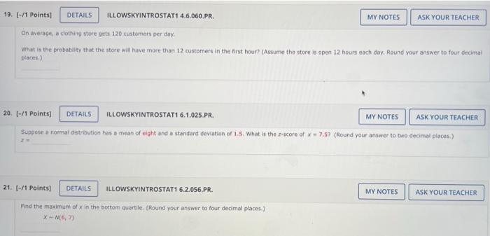 Solved 19. [-/1 Points) DETAILS ILLOWSKYINTROSTAT1 | Chegg.com