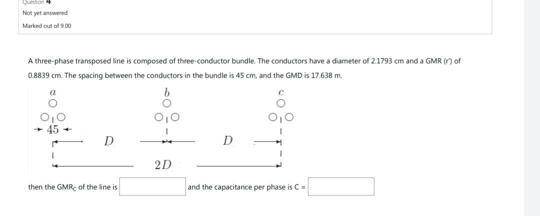 Solved A three-phase transposed line is composed of | Chegg.com