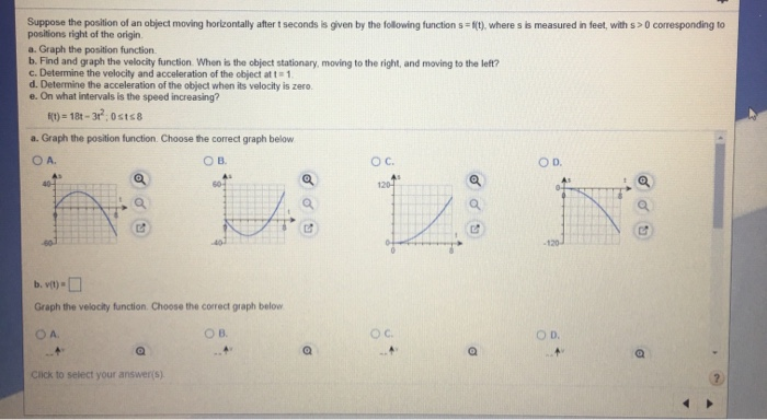 Solved Suppose the position of an object moving horizontally | Chegg.com