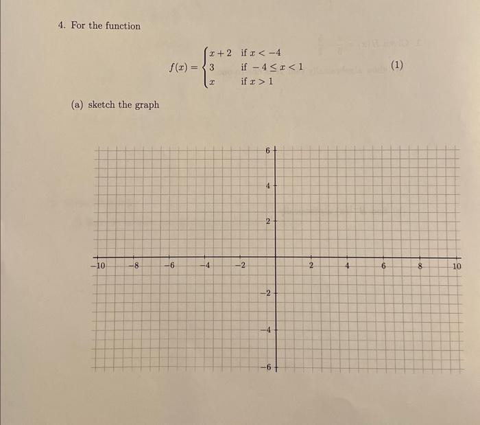 Solved 4. For the function f(x)=⎩⎨⎧x+23x if x