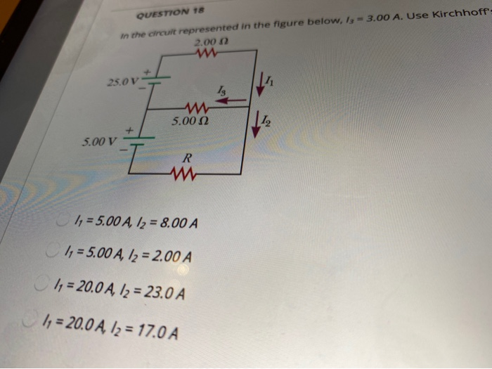 Solved QUESTION 18 in the circuit represented in the figure | Chegg.com