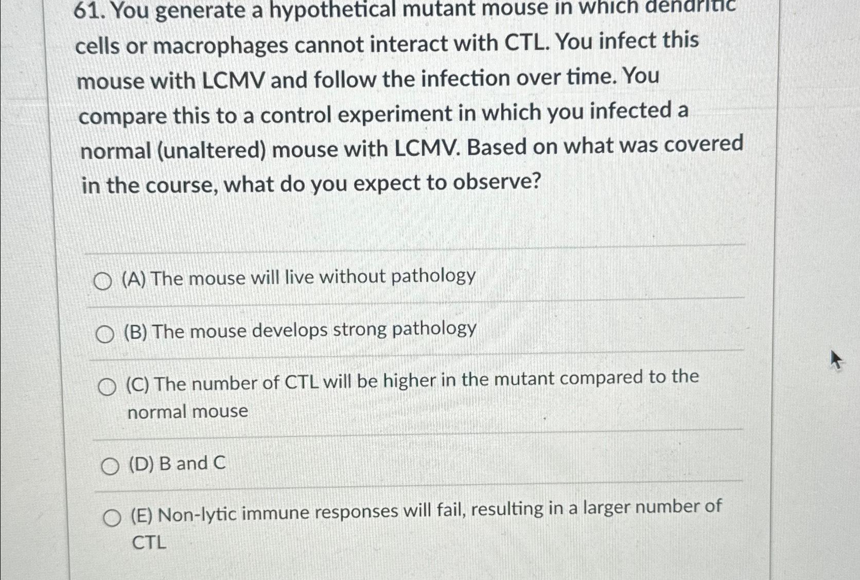 Solved You generate a hypothetical mutant mouse in which | Chegg.com