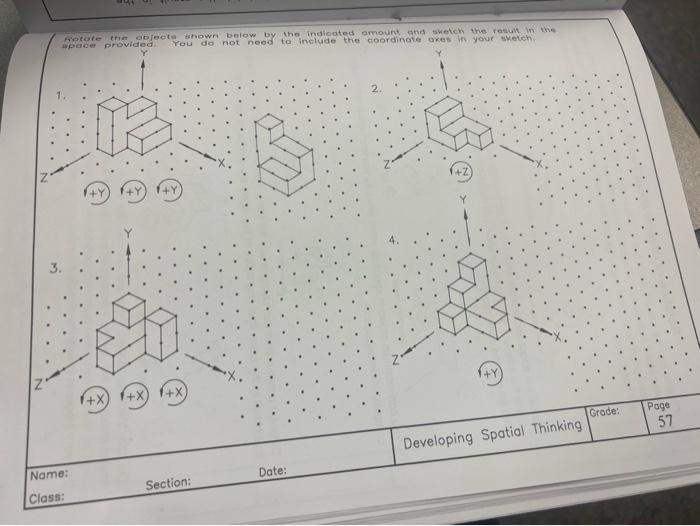 Solved Rotate the objects shown below by the indicated | Chegg.com