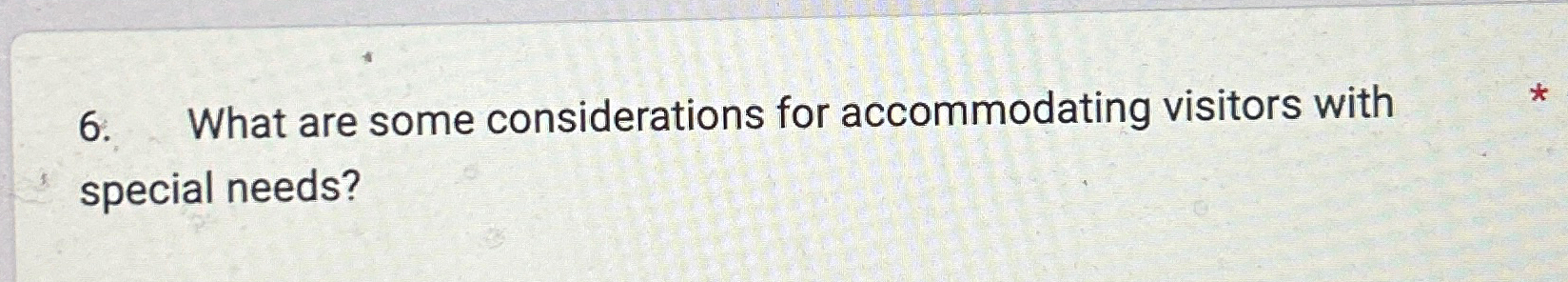 Solved What are some considerations for accommodating | Chegg.com